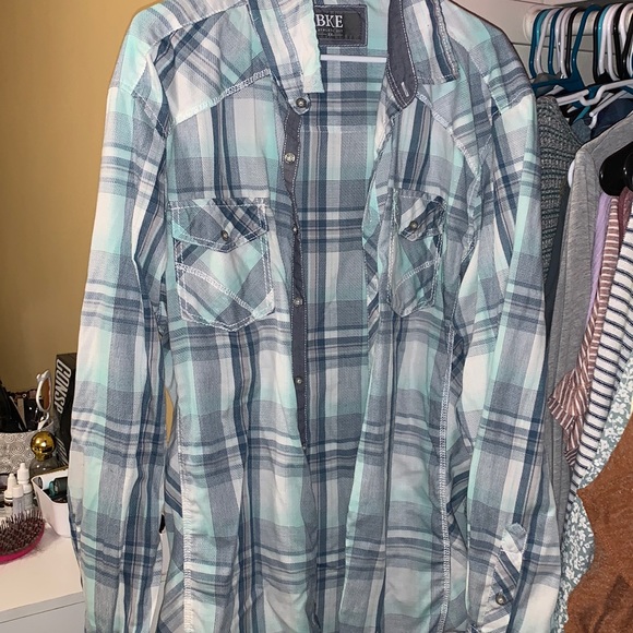 Buckle | Shirts | Mens Buckle Plaid Long Sleeve Athletic Fit | Poshmark